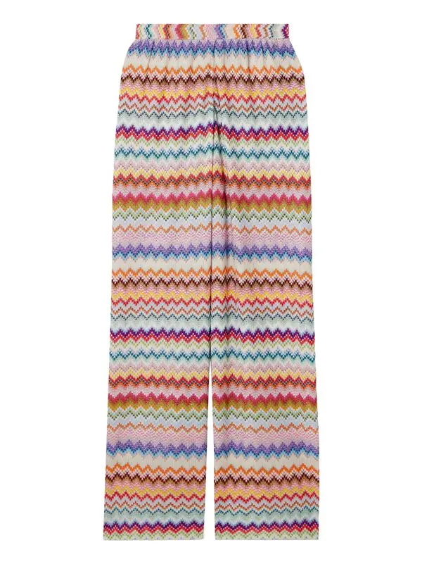 Missoni Mare Striped Metallic Crochet-knit Wide-leg Pants - Multi