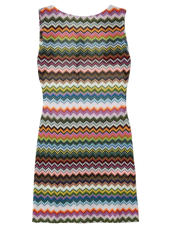 Missoni Mare Open-back Striped Metallic Crochet-knit Mini Dress - Multi