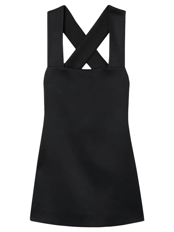 Khaite Mella Satin-crepe Mini Dress - Black