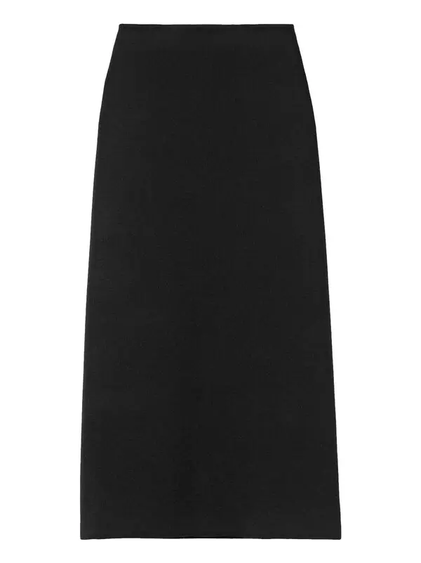 Khaite Patri Wool Midi Skirt - Black