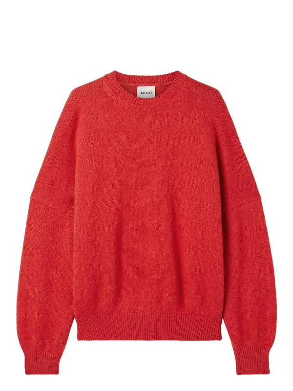 Khaite Margaux Oversized Cashmere Sweater - Red