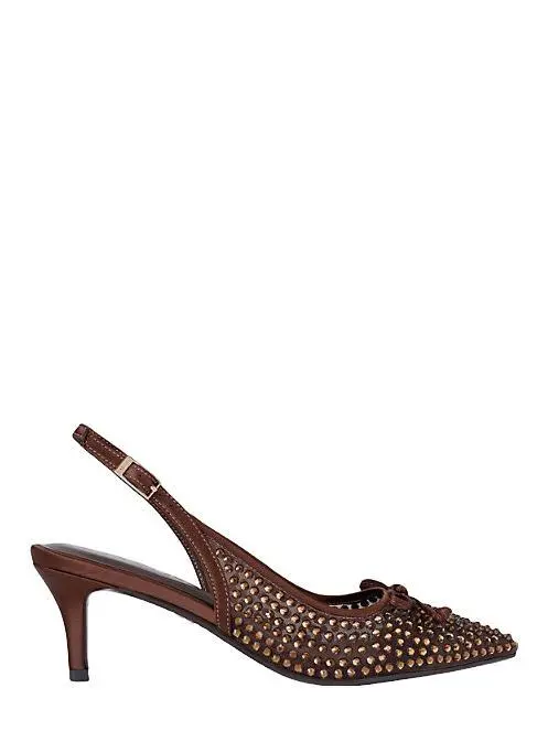 Carvela Positano Vinyl Mesh Slingback Heels - Brown