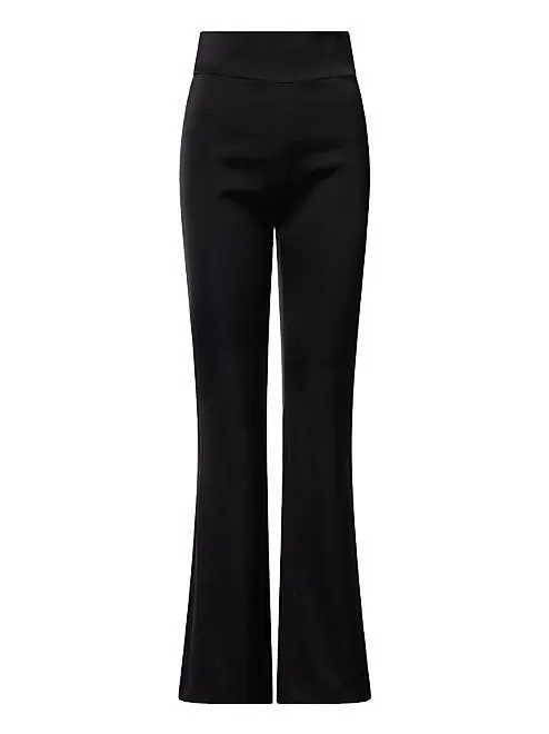 Galvan Sculpted Flared Satin Trousers - Black