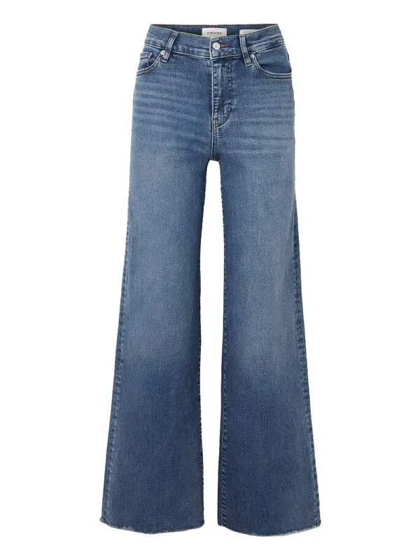 FRAME Slim Palazzo Mid-rise Straight-leg Jeans - Blue