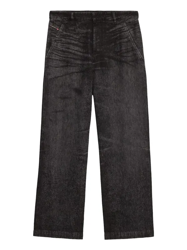 Diesel D-eber-fsh6 Straight-leg Denim Jeans - Black/deni