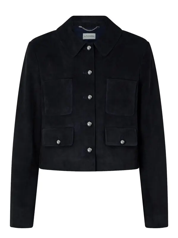 Altuzarra Astley Suede Jacket - Blue