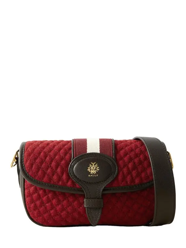 Bally Quilted Wool-bouclé Shoulder Bag - Red