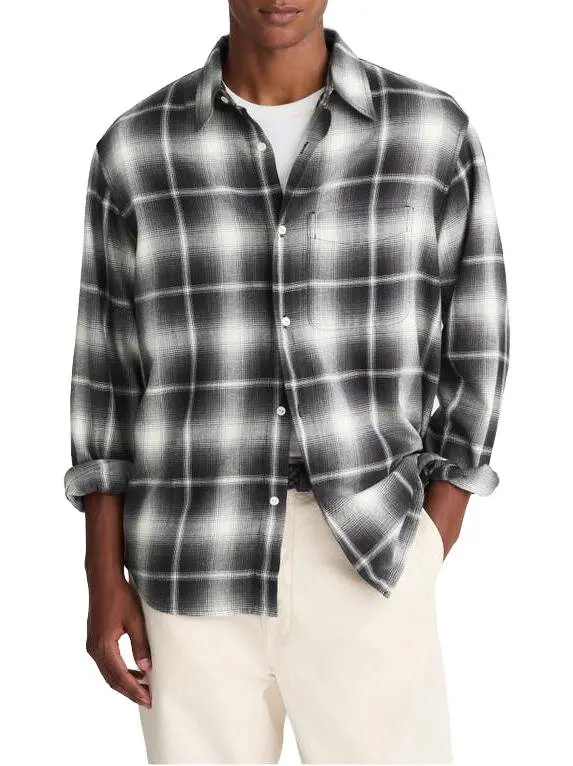 Madewell Plaid Flannel Button-up Shirt - Fade Plaid Almost Black