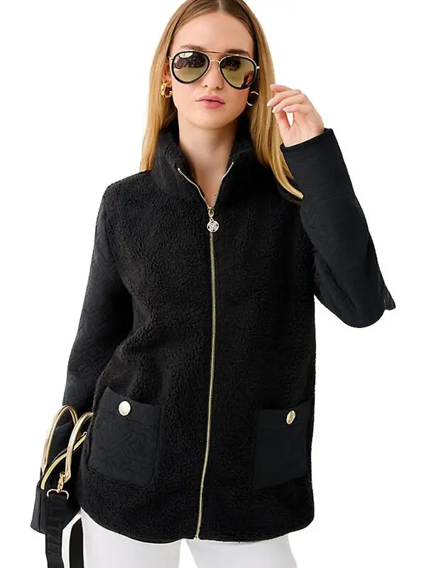 LILLY PULITZER Helaina Sherpa Jacket - Noir