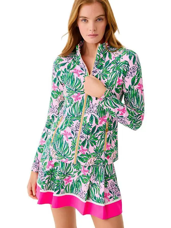 Lilly Pulitzer Upf 50+ Luxletic Mysa Active Jacket - Conch Shell Pink Roaring With Joy
