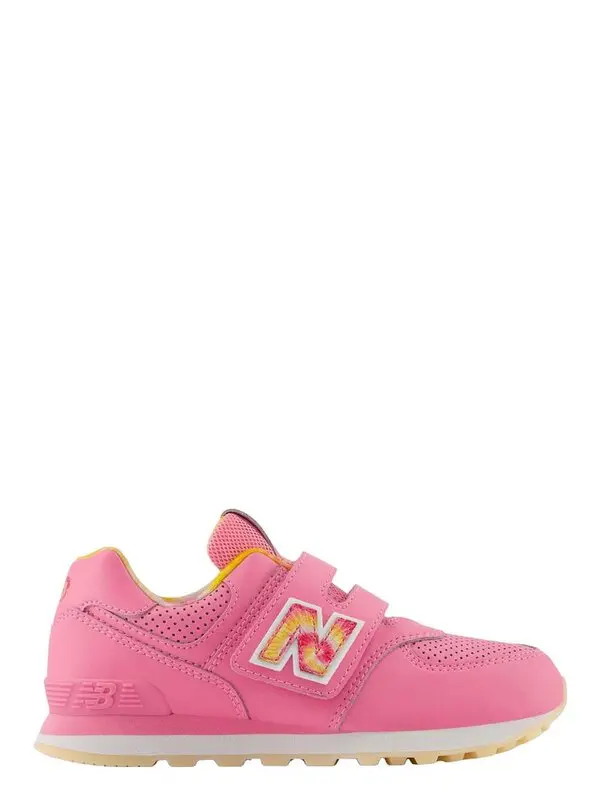 NEW BALANCE 574 Hook And Loop Sneakers - Signal Pink/clementine