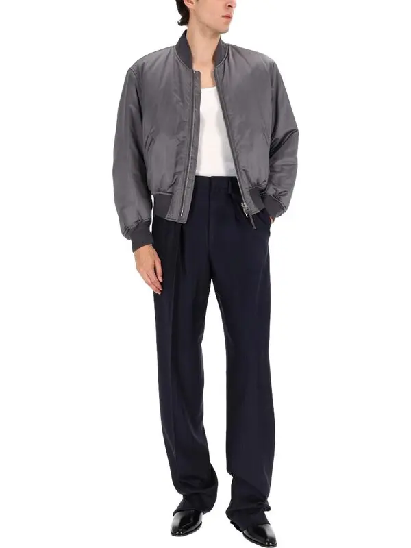 TOM FORD Silk Bomber Jacket - Grey