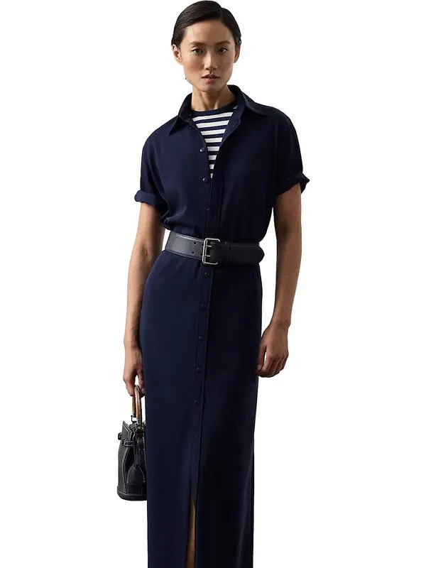 Ralph Lauren Carol Wool Gabardine Shirt Dress - Icon Navy