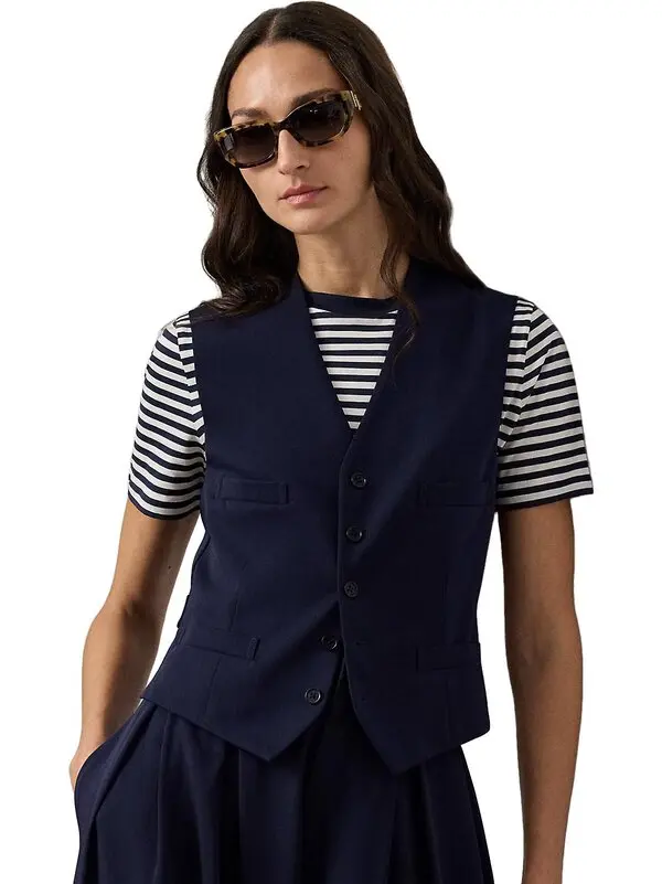 Ralph Lauren Jaiden Wool Gabardine Vest - Icon Navy