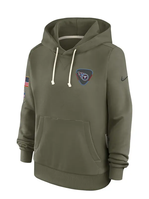 Nike Tennessee Titans Salute To Service Sideline Dri-fit Nfl Pullover Hoodie - Brown