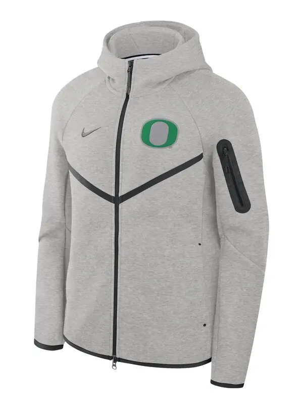 Nike Oregon Tech Fleece Windrunner College Full-zip Hooded Jacket - Grey