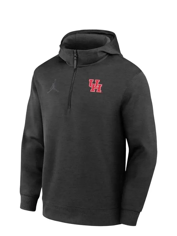 JORDAN Houston Cougars Ncaa Basketball Coaches' Pullover Hoodie - Black