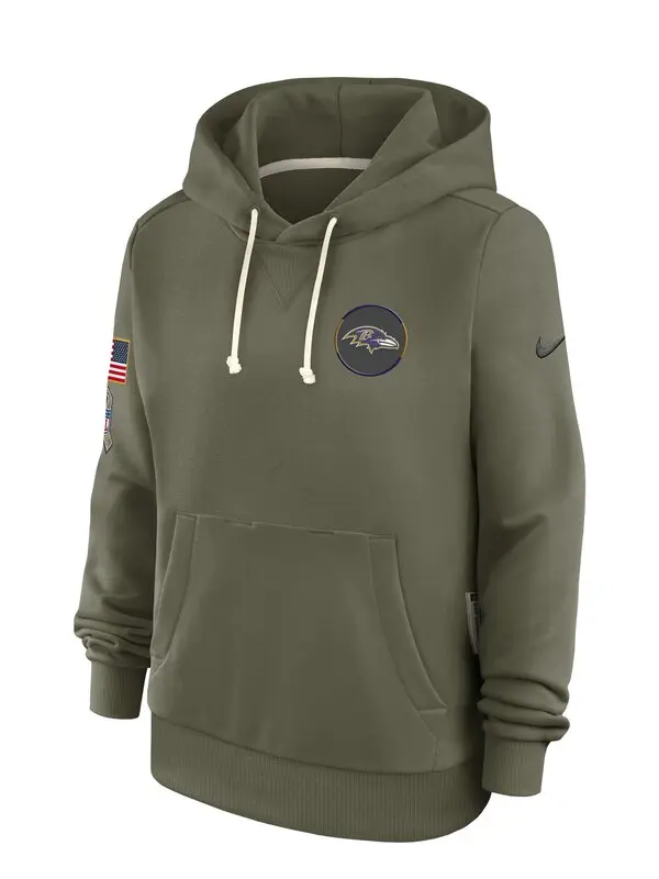 Nike Baltimore Ravens Salute To Service Sideline Dri-fit Nfl Pullover Hoodie - Brown