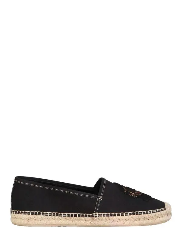 Dolce & Gabbana Embroidered Canvas Espadrilles - Black
