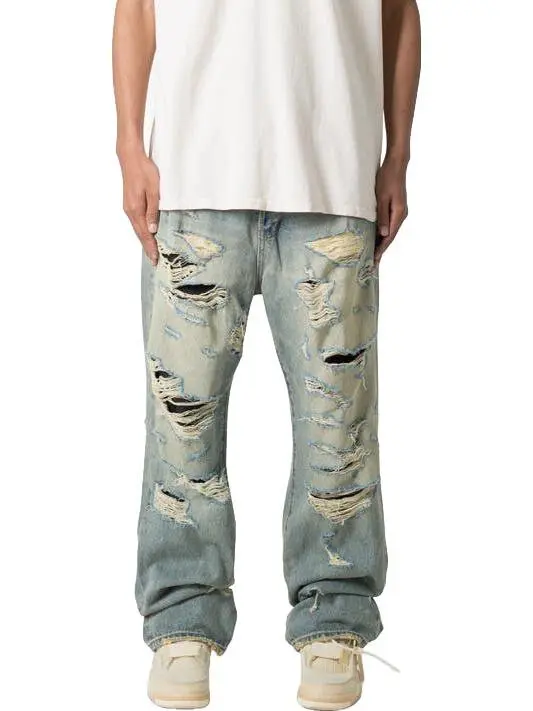 Mnml Ripped Ultra Baggy Jeans - Vintage Blue