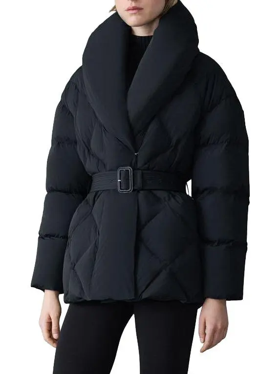 Mackage Belted Quilted Down Jacket - Black