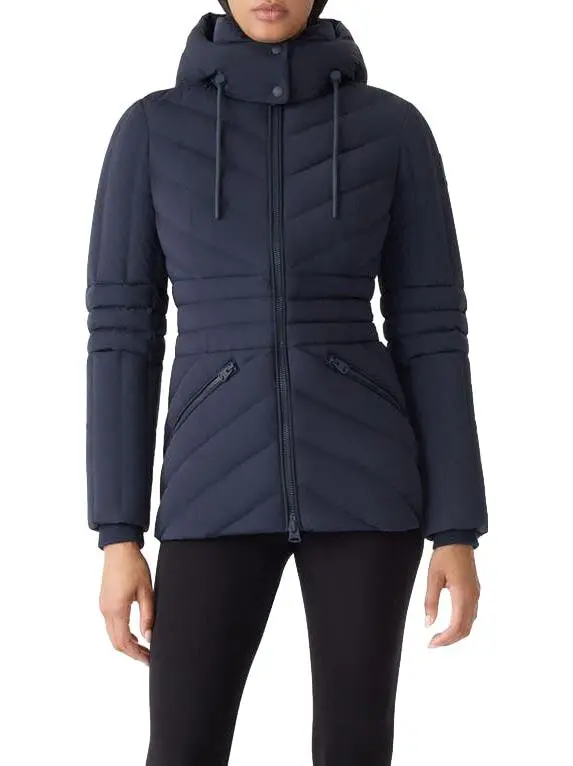 Mackage Nadia Hooded Quilted Down Jacket - Navy