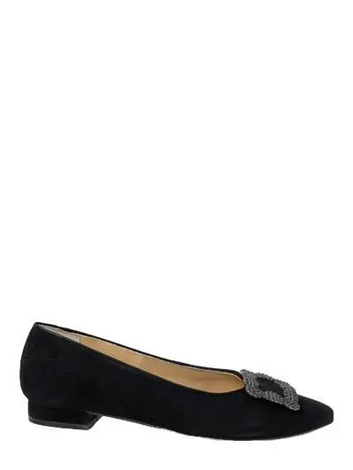 MENINA STEP Tiara Suede Ballet Flats - Black