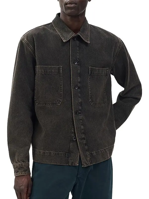 Rag & Bone Brooks Infuse Wash Denim Overshirt - Brown Black