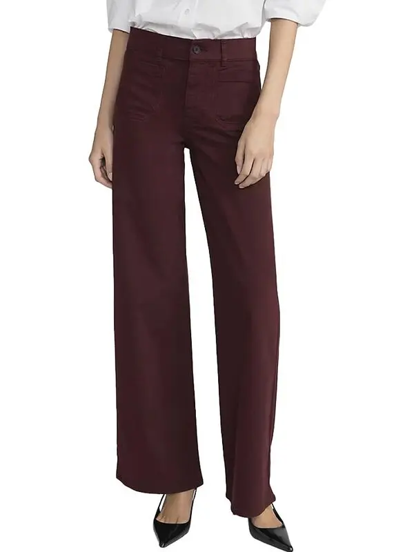 FRAME Le Slim High Rise Palazzo Jeans - Cabernet