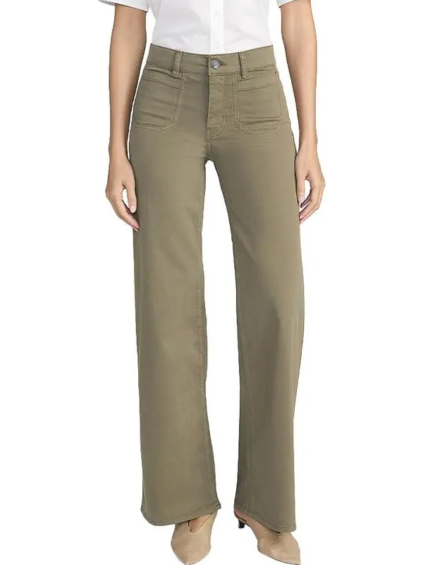 FRAME Le Slim High Rise Palazzo Jeans - Grasshopper
