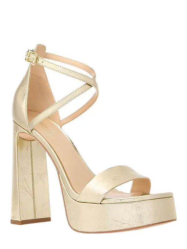 Michael Kors Cami Platform Sandals - Pale Gold