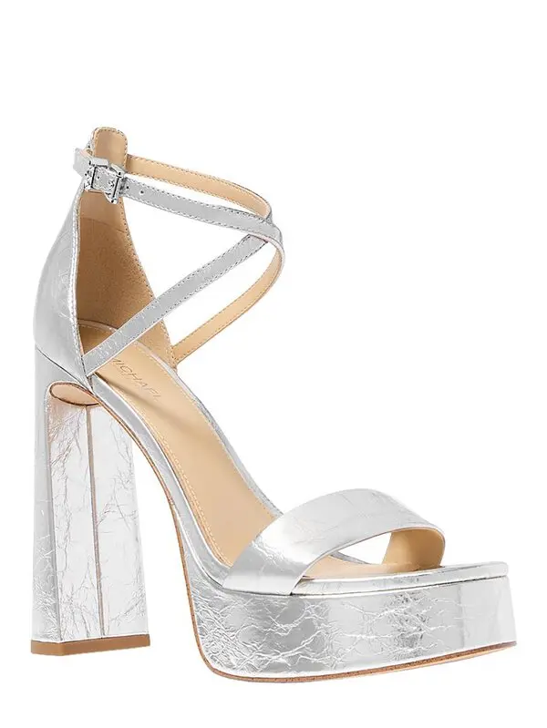 Michael Kors Cami Platform Sandals - Silver