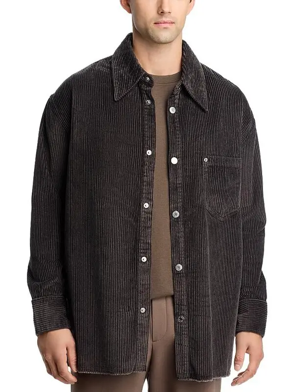 Ami Corduroy Overshirt - Anthracite Gray
