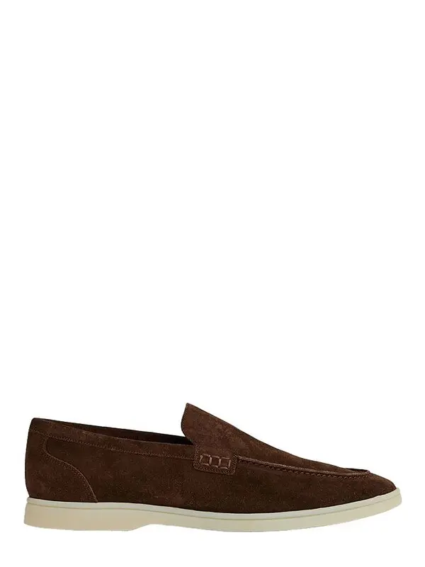 REISS Kason Slip On Loafers - Brown
