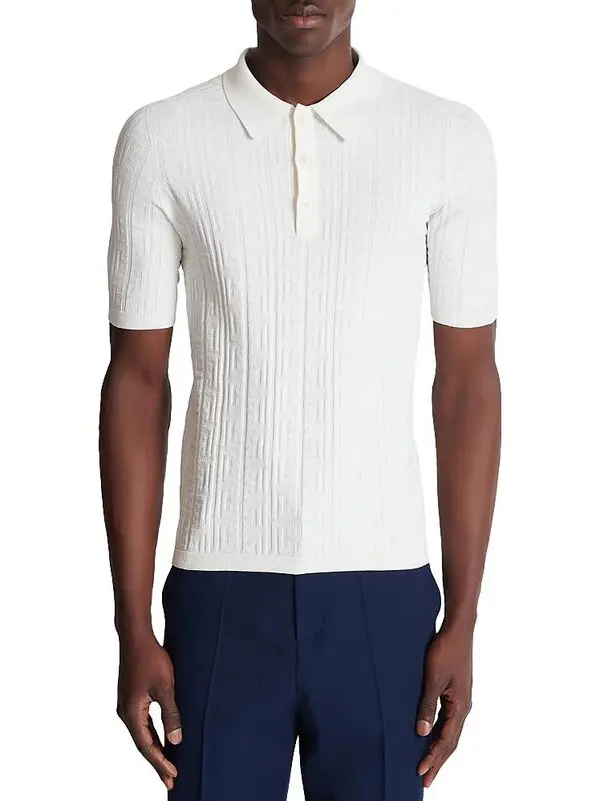 Balmain Geo Pattern Polo Shirt - Natural
