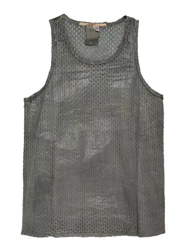 CAROL CHRISTIAN POELL Perforated Leather Tank Top - Grey
