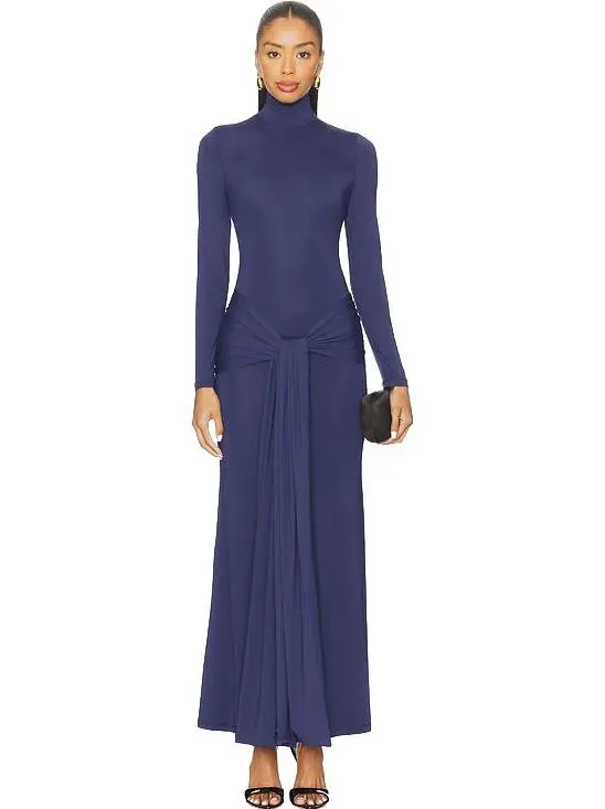 Bardot Alix Maxi Tie Front Dress - Navy