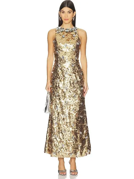 ELLIATT Noelle Metallic Gown - Gold