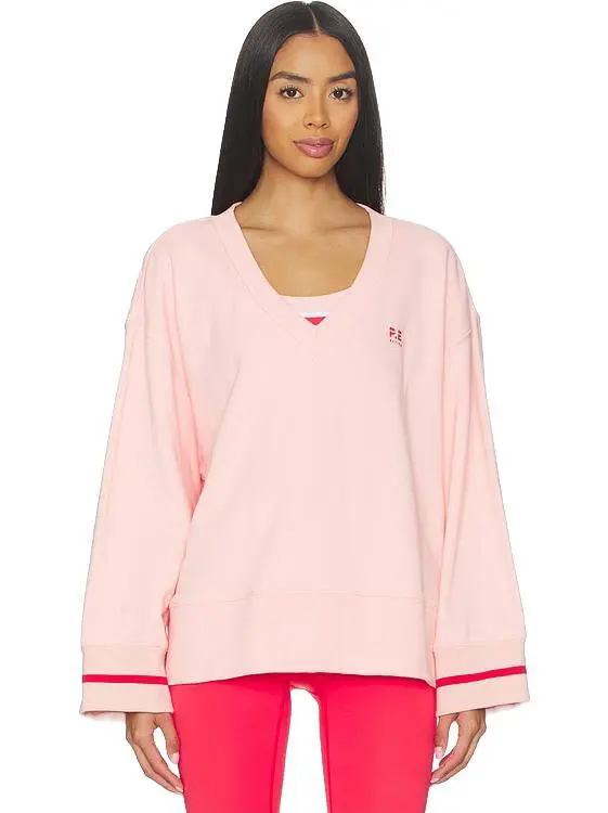 P.E Nation Courtside V Neck Sweater - Petal
