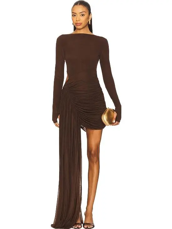Misha Collection The Sari Stocking Mini Dress - Chocolate