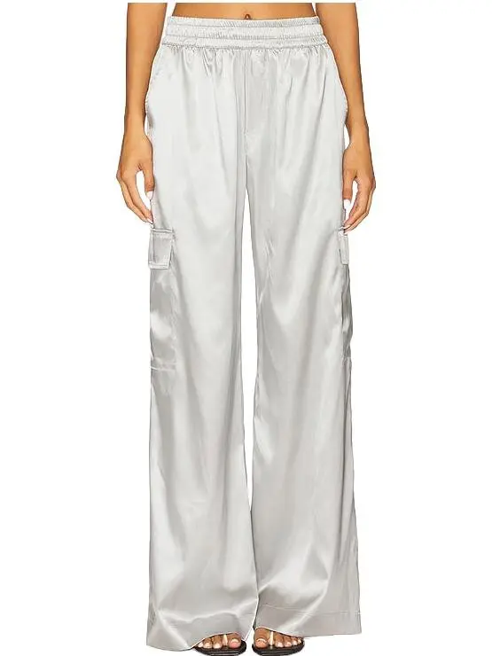 Heroine Sport Satin Cargo Pants - Silver