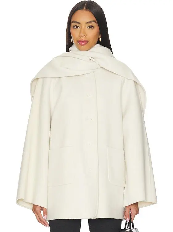 LAMARQUE Wool Cape Coat - Winter White