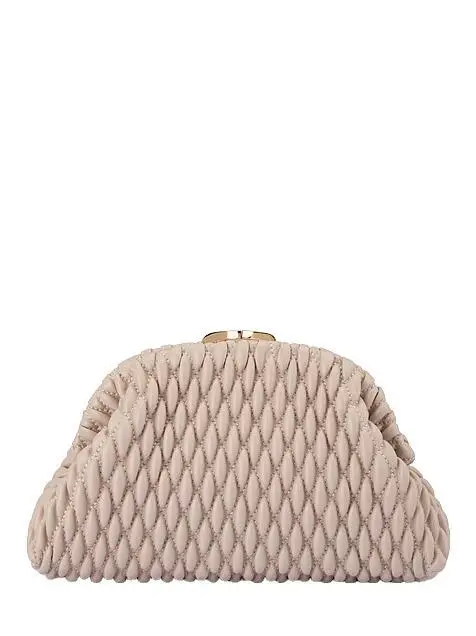 OLGA BERG Textured Clutch - Mink