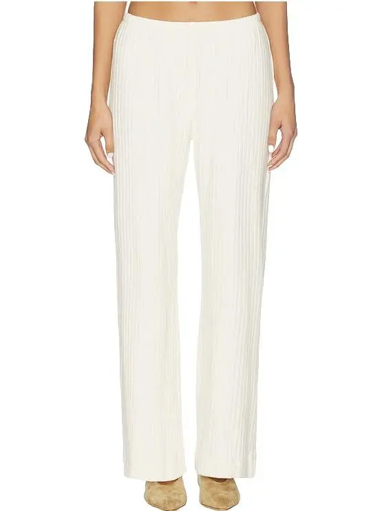 Donni. Sweater Rib Simple Pant - Creme
