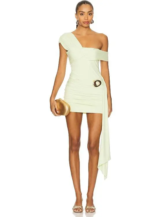 RUNAWAY THE LABEL Kassi Ruched Mini Dress - Keylime