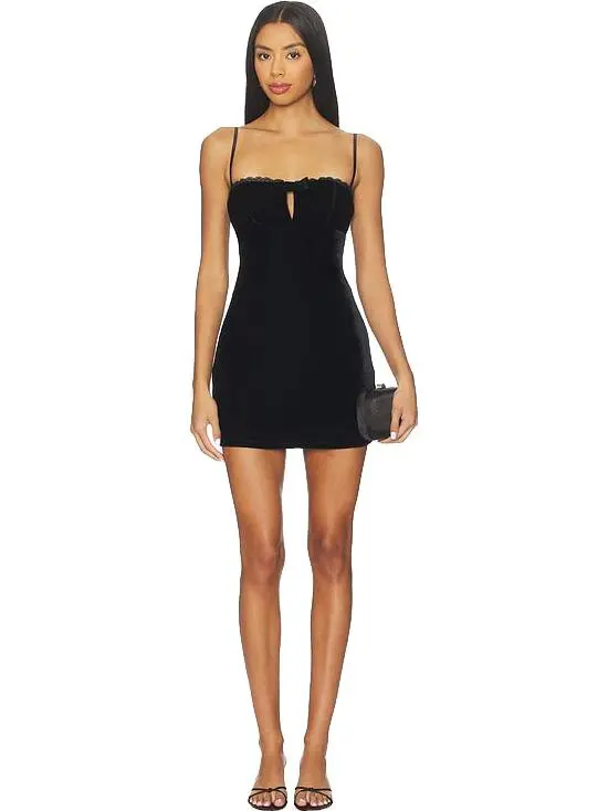Tularosa Marilyn Velvet Mini Dress - Black