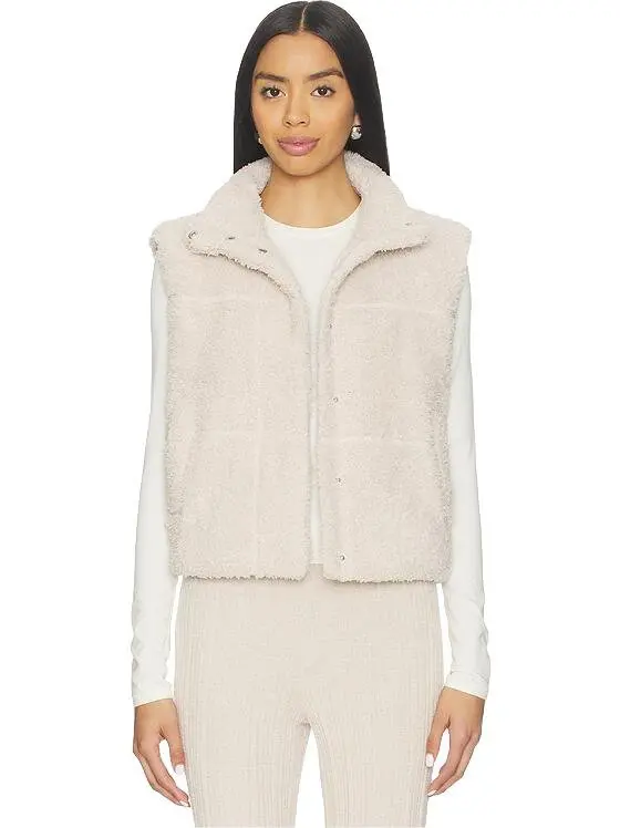 Barefoot Dreams Brushed Cozychic Puffer Vest - Stone