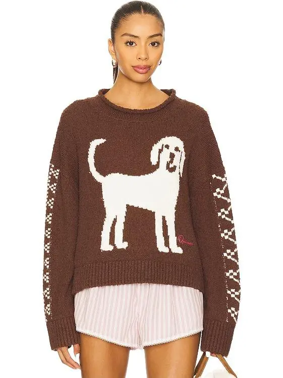 Free People Story Book Sweater - Chocolate Combo