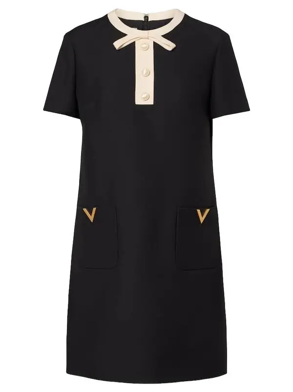 Valentino Garavani Crepe Couture Vgold Minidress - Black
