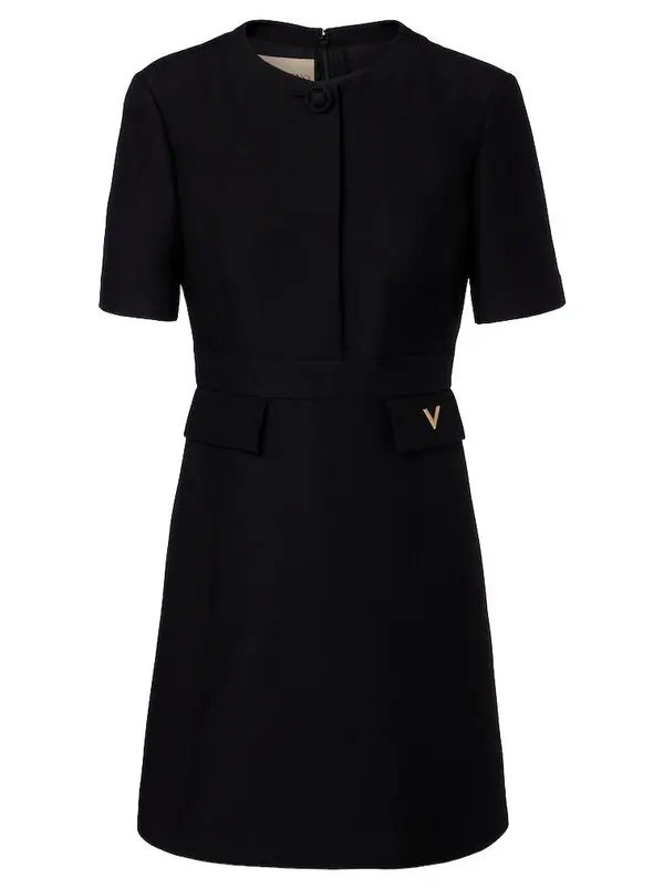 Valentino Garavani Crepe Couture Vgold Minidress - Black